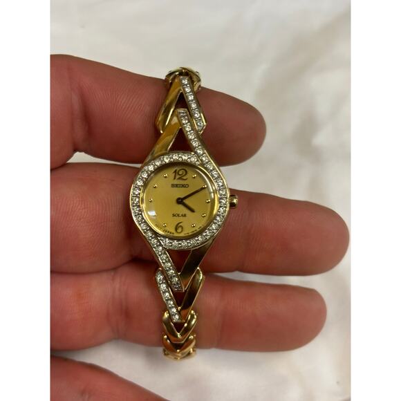 Seiko | Accessories | Seiko Solar V15ap0 Gold Tone Womens Watch New Battery | Poshmark